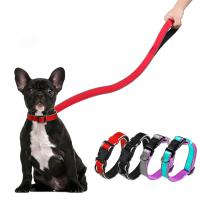 China Reflective Breathable Nylon Dog Collar Inner Foam Strong Dog Collar and Leash Set for sale