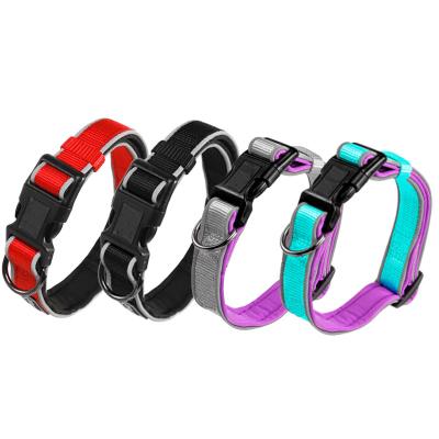 China Reflective Breathable Nylon Dog Collar Inner Foam Strong Dog Collar and Leash Set for sale