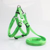China No Pull Absorbent Non Slip Nylon Dog Reflective Adjustable Harness Leash Collar Set for sale