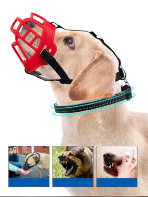 China Dog Muzzle Breathable Silicone Basket Muzzle Dog Mouth Cover with Adjustable Straps for Day and Night Anti-Biting for sale