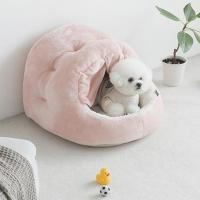 China Felt Dog Bed Pet Bed Luxury Cat Cave Plush Yurt Door Curtain Comfortable Semi-enclosed Pet Kennel for sale
