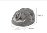 China Felt Dog Bed Pet Bed Luxury Cat Cave Plush Yurt Door Curtain Comfortable Semi-enclosed Pet Kennel for sale