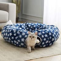 China Fun Cat Tunnel With Bed With Central Mat Dog Collapsible With Fun Ball For Pet Kittens Puppy for sale