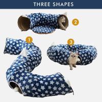 China Fun Cat Tunnel With Bed With Central Mat Dog Collapsible With Fun Ball For Pet Kittens Puppy for sale