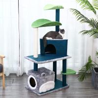 China Safety Deluxe Cat Climbing Frame Tree Multi Level With Cave Scratching Posts M size 61*41*132cm for sale