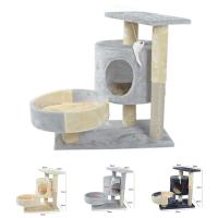 China Multi Level Condo Wooden Cat Climber Tower Sisal Large Cat Scratching Post for sale