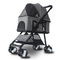 China Luxury Folding Outdoor Detachable Pet Carrier Stroller 600D Linen 36KG for sale