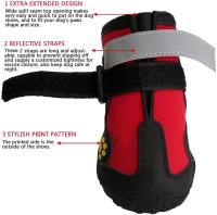 China Opp Bag Dog Walking Boots For Dogs With Reflective Strips Rugged Anti Slip Sole for sale