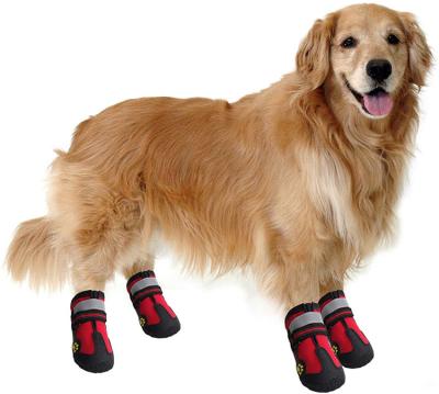 China Opp Bag Dog Walking Boots For Dogs With Reflective Strips Rugged Anti Slip Sole for sale