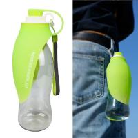 China Dog Outdoor Water Bottle Portable Pet Dogs Travel Water Dispenser Feeder Container with Silicone Foldable Drinking Cup for sale