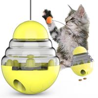China 2 In 1 Interactive Cat Slow Feeder Ball Detachable Tumbler Shaped Pet Treat Ball for sale