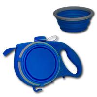 China 5 IN 1 Portable Nylon Pet Leash Dogs Travel Water Bottle BSCI Foldable Pet Bowl for sale