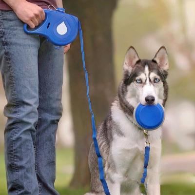 China 5 IN 1 Nylon Dog Leash Portable Dog Water Bottle with Collapsible Bowl Dog Poop Bag Dispenser for sale