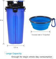 China Portable 2 In 1 Dog Water Bottle With Silicone Folding Bowl Puppy Travel Water Bottle for sale