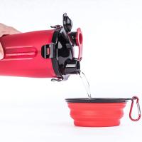 China Leak Proof  BSCI 2 In 1 Dog Water Bottle With 2 Silicone Foldable Bowls  for sale