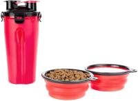 China Leak Proof  BSCI 2 In 1 Dog Water Bottle With 2 Silicone Foldable Bowls  for sale