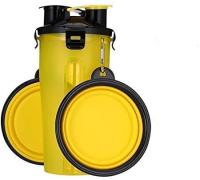 China Dual Chambered Storage Hallupets 2 In 1 Dog Water Bottle Hallupets Collapsible Silicone Dog Bowl for sale
