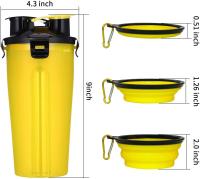 China Dual Chambered Storage Hallupets 2 In 1 Dog Water Bottle Hallupets Collapsible Silicone Dog Bowl for sale