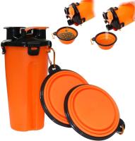 China 2 Collapsible Dog Travel Water Bowl Bottle For Outdoor Portable Pet Water Bottle 12oz for sale