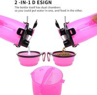 China 350ml Outdoor Portable Pet Water Bottle Dispenser With 2 Collapsible Silicone Bowls for sale