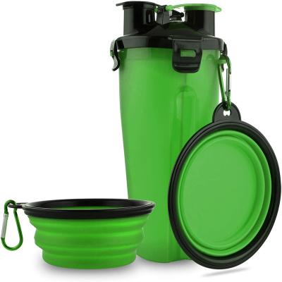 China Green Portable Water Dispenser Dog Outdoor Water Bottle For Dogs Walking Hiking for sale