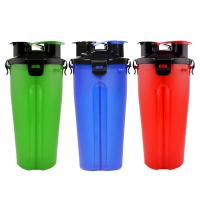 China Outdoor 2 In 1 Dog Water Bottle With Dual Chambered Storage Food Container for sale