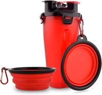 China Outdoor 2 In 1 Dog Water Bottle With Dual Chambered Storage Food Container for sale