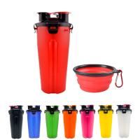 China Portable 350ml Pet Dog Water Food Bottle Collapsible Bowls Carabiners for sale
