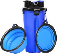China Portable 350ml Pet Dog Water Food Bottle Collapsible Bowls Carabiners for sale