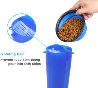 China OEM ODM Portable Food 2 In 1 Dog Water Bottle with Collapsible Dog Bowls for sale