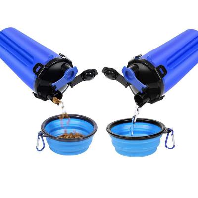 China Portable Travel 2 In 1 Dog Water Bottle 12oz For Pets Outdoor Food & Water for sale
