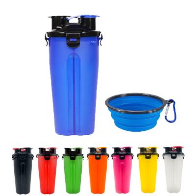 China 350ml Dog Water and Food Bottle Hallupets with Collapsible Portable Bowls for sale