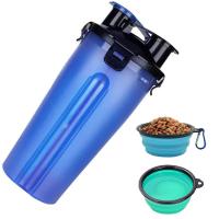 China 350ml Dog Water and Food Bottle Hallupets with Collapsible Portable Bowls for sale