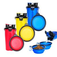 China 2 in 1 Dog Outdoor Portable Water Bottle With Foldable Bowls for Walking for sale