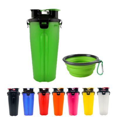 China Collapsible Bowls Dog Drinking Water Bottle SEDEX 2-In-1 For Pets Walking Traveling for sale