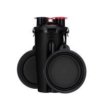China Dog Water Bottle Pet Food Container 2-in-1 with Collapsible Dog Bowls for sale