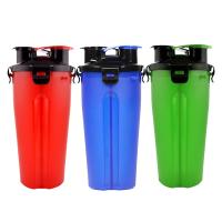 China Dog Water Bottle Pet Food Container 2-in-1 with Collapsible Dog Bowls for sale