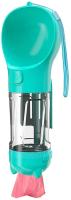 China Portable 300ML BPA Free 2 In 1 Dog Water Bottle With Poop Bag And Scooper for sale