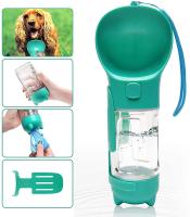 China Portable 300ML BPA Free 2 In 1 Dog Water Bottle With Poop Bag And Scooper for sale