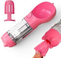 China 300ML Travel 2 In 1 Dog Water Bottle Drinking Bowl Portable With Lock Button for sale