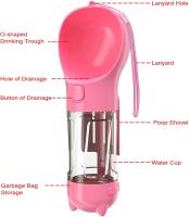 China 300ML Travel 2 In 1 Dog Water Bottle Drinking Bowl Portable With Lock Button for sale