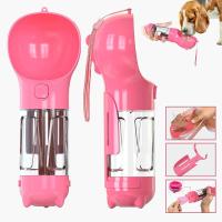 China 300ML Travel 2 In 1 Dog Water Bottle Drinking Bowl Portable With Lock Button for sale