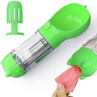China Portable Walking Dog Travel Water Bottle 300ML with Waste Bag for sale