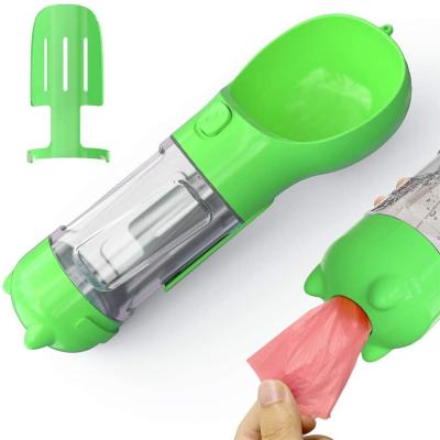 China Portable Walking Dog Travel Water Bottle 300ML with Waste Bag for sale