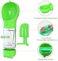 China Portable Walking Dog Travel Water Bottle 300ML with Waste Bag for sale