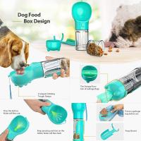 China Lightweight Blue Leak Proof Dog Bowl Water Bottle With Drinking And Feeding Function for sale