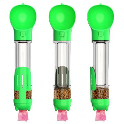 China Mutifunctional 4 In 1 Portable Puppy Water Bottle 300ML For Walking And Travel for sale
