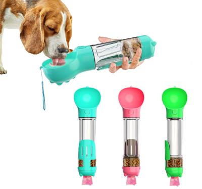 China Hallupets Portable Dog Water Bottle Leak Proof 4 In 1 For Drinking And Eating Combo Cup for sale
