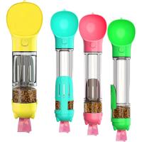 China 500ml Portable Pet Water Bottle Bowl 2 in 1 with Food Box Poop Bag and Scooper for sale