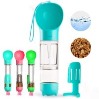 China 4 In 1 300ml Dog Water Bottle With Food Water Storage Foldable Dog Water Bottle for sale